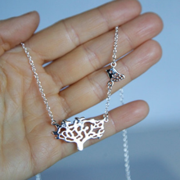 Handmade | Jewelry | Tree And Bird Necklace Sterling Pltd Handmade ...